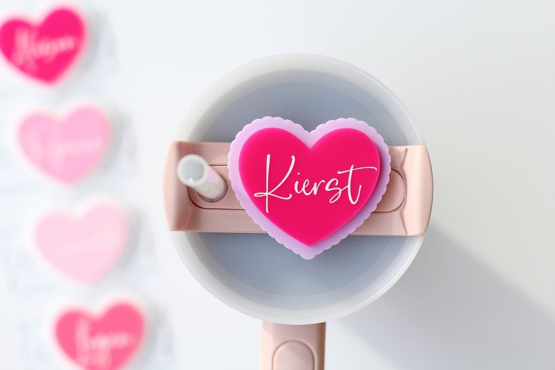 Valentine’s Day Heart Stanley Topper, Heart Stanley Name Plate, Custom ...