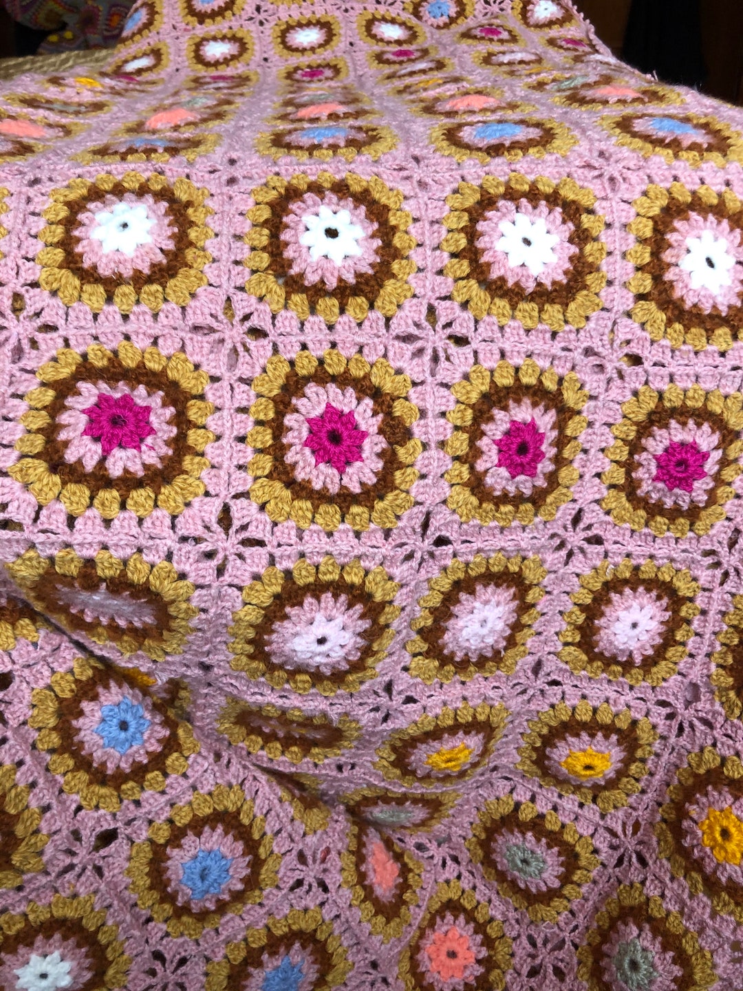 Crocheted Afghan Crochet Blanket Handmade Crochet Bedspread - Etsy