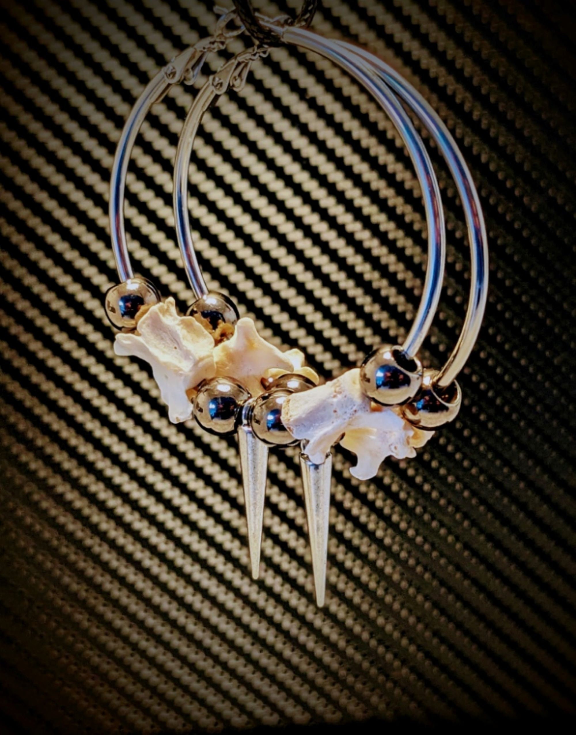 Bone Earrings , Goth, Punk, Hoop Earrings, Natural Jewelry, Bone ...