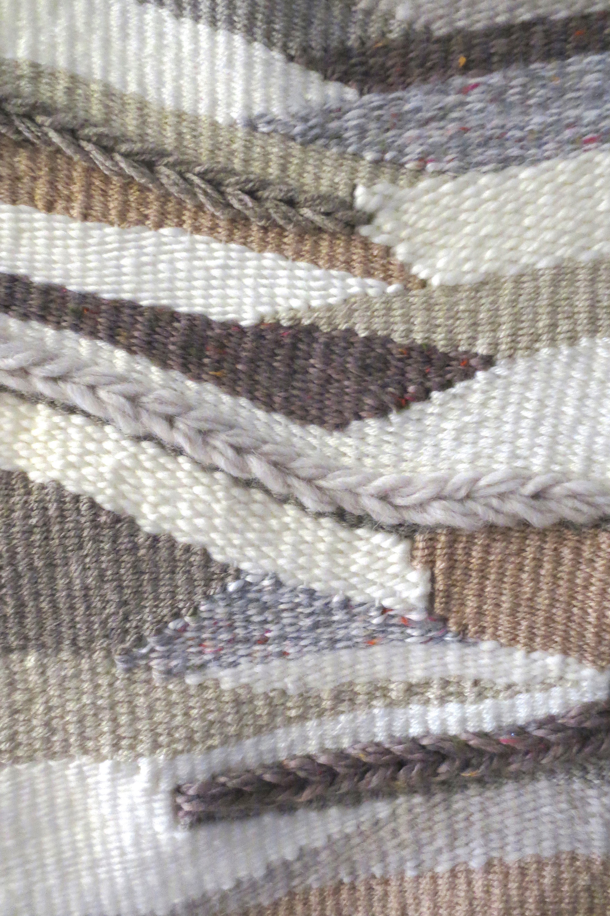 Woven Wall Hanging - Neutral Color Tapestry; Wool Blend Cream, Beige ...