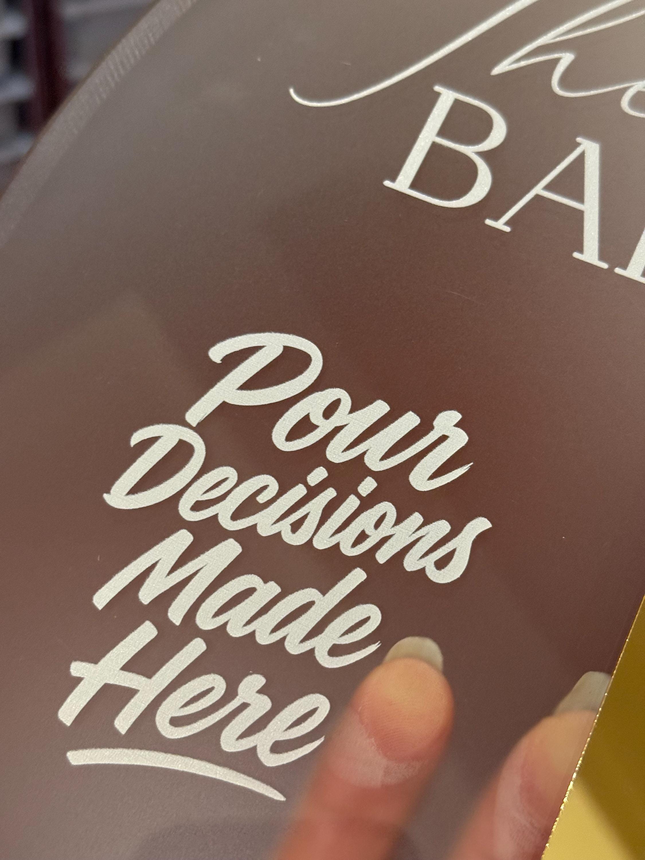 Modern Acrylic Bar Sign | His and Hers Signature Cocktails | Gold ...
