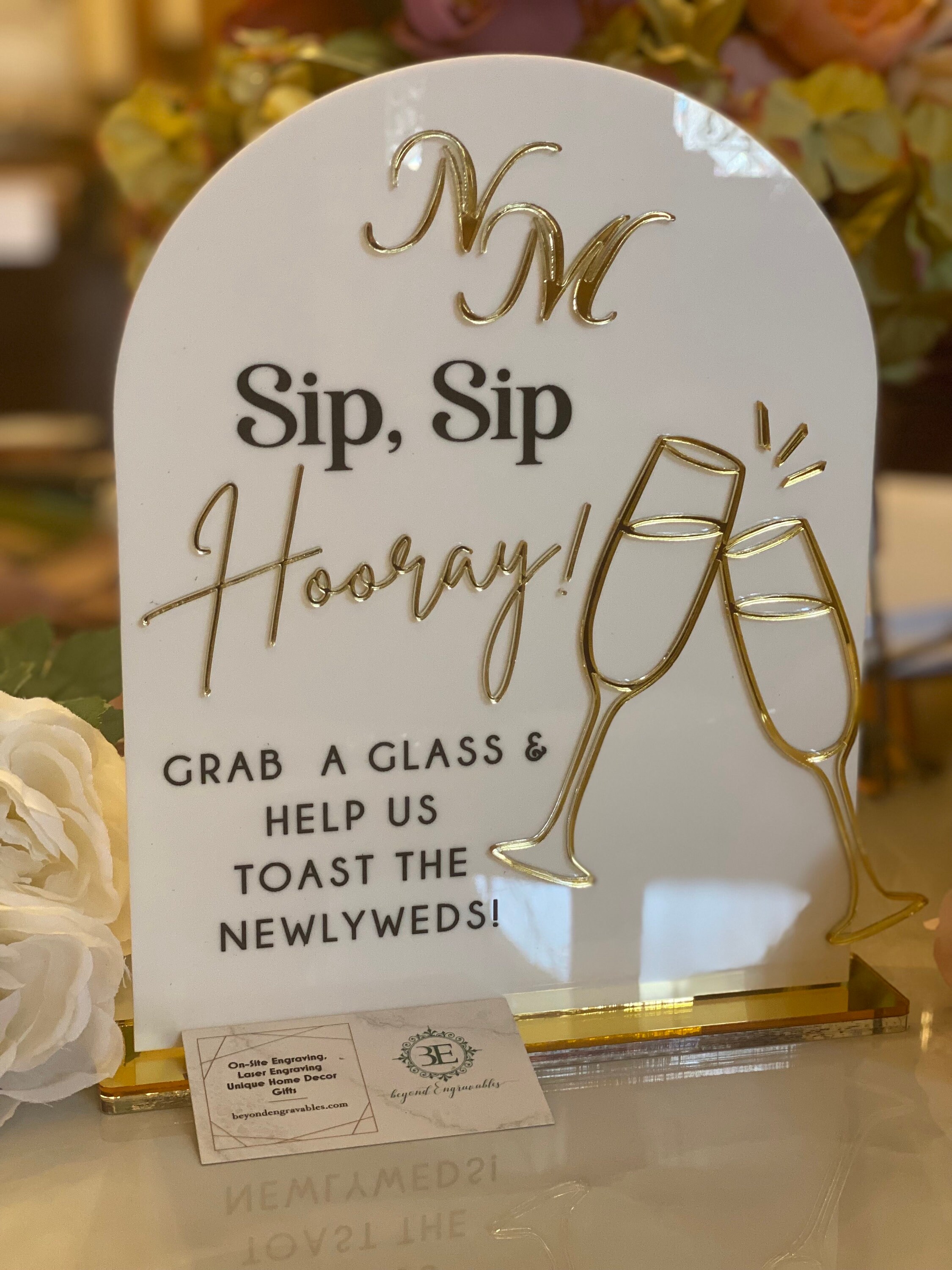 Sip Sip Hooray Open Bar Wedding Sign Wedding Acrylic Sign - Etsy