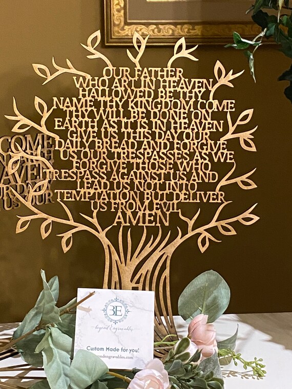 Lords Prayer Tree Laser Cut Cross Measures 30 Cm - Etsy