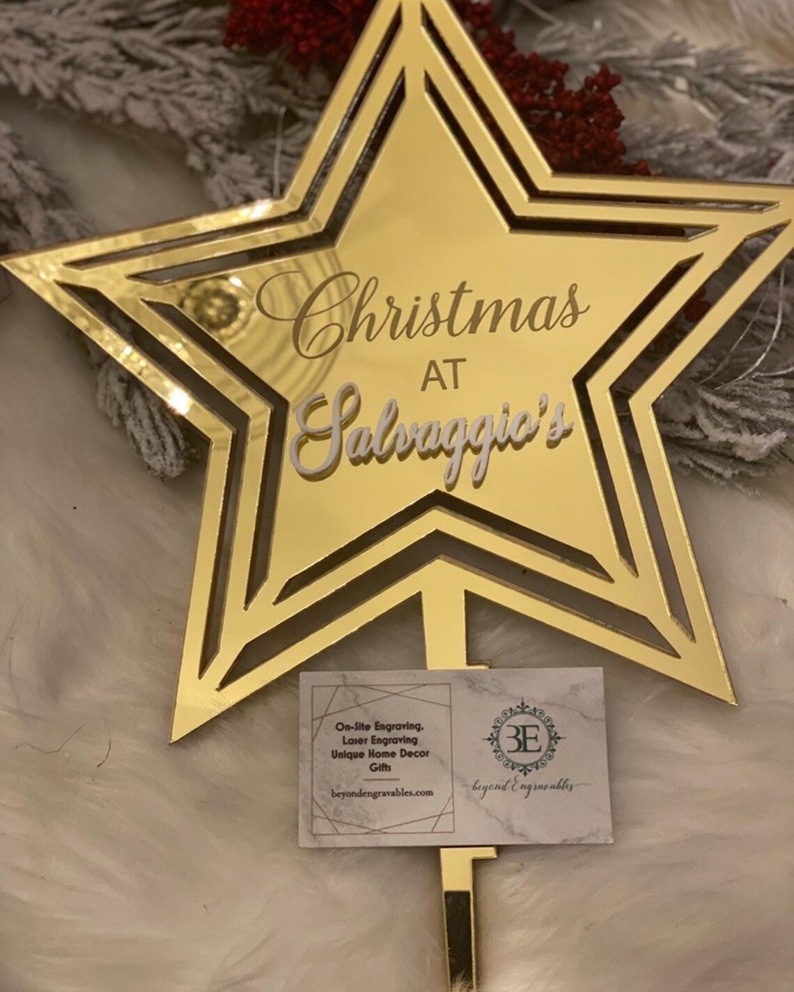 Personalized Christmas Tree Topper Acrylic Tree Topper - Etsy