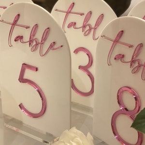 3D Table Numbers - Wedding Table Numbers - Frosted Acrylic Table ...