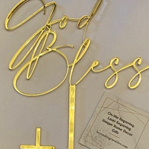 God Bless Signature Font Cake Topper - Etsy