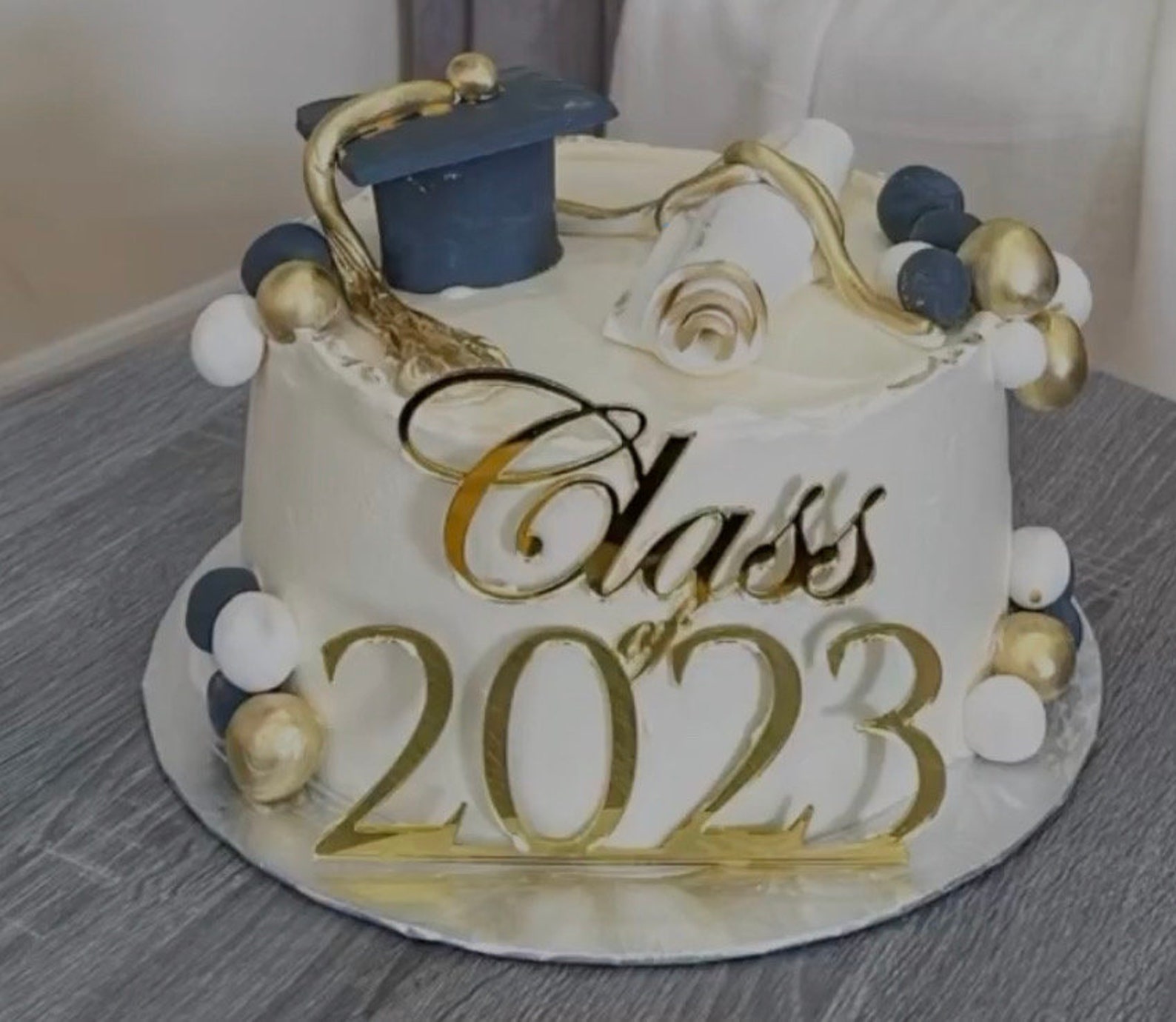 Class of 2024 Cake Charm: Gold Graduation Cake Decor - Etsy