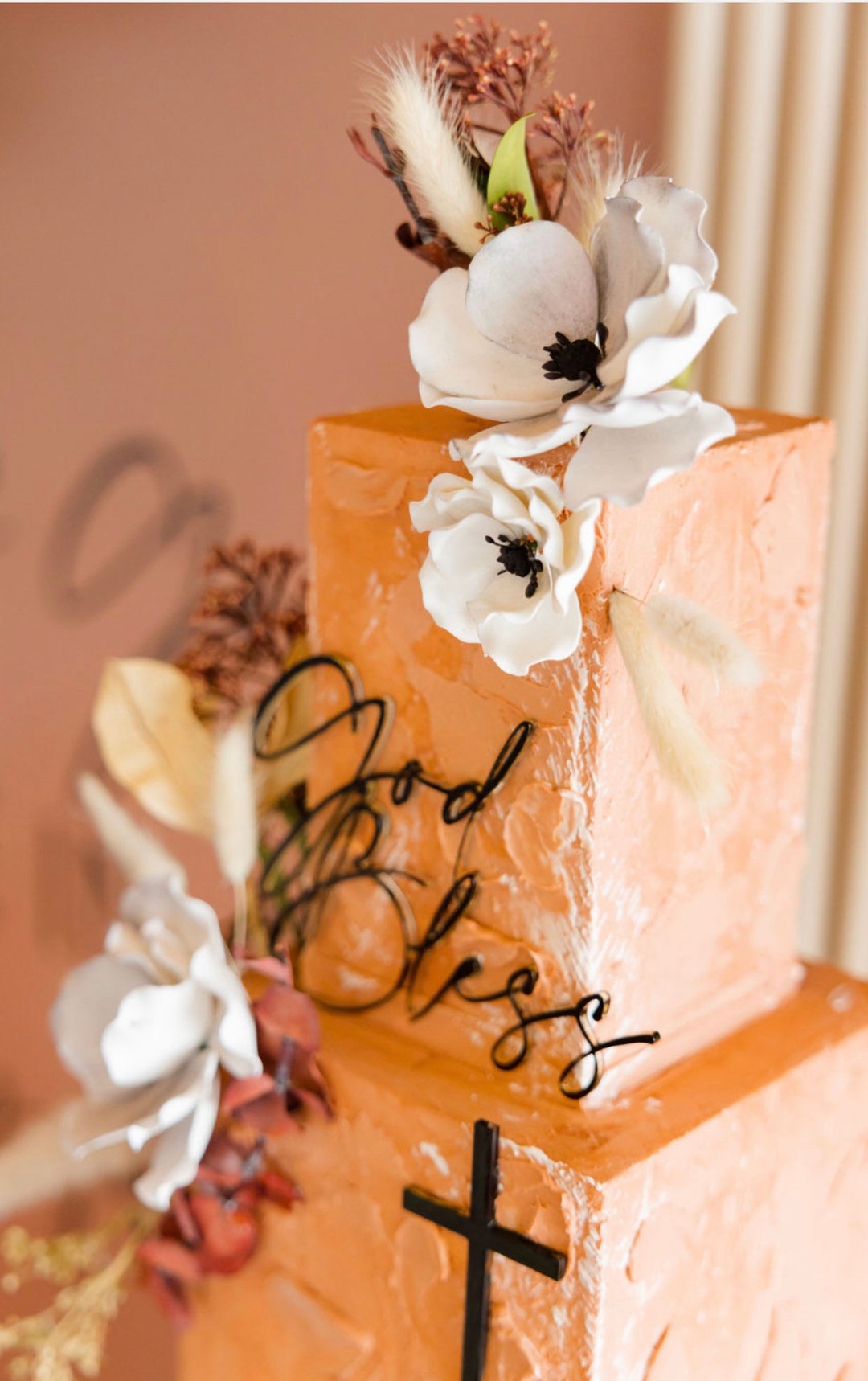 God Bless Signature Font Cake Topper - Etsy