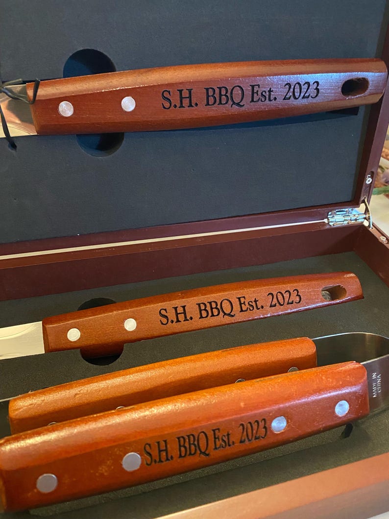Engraved BBQ Utensil Set: Personalized Grill Master, Hostess, Birthdays ...