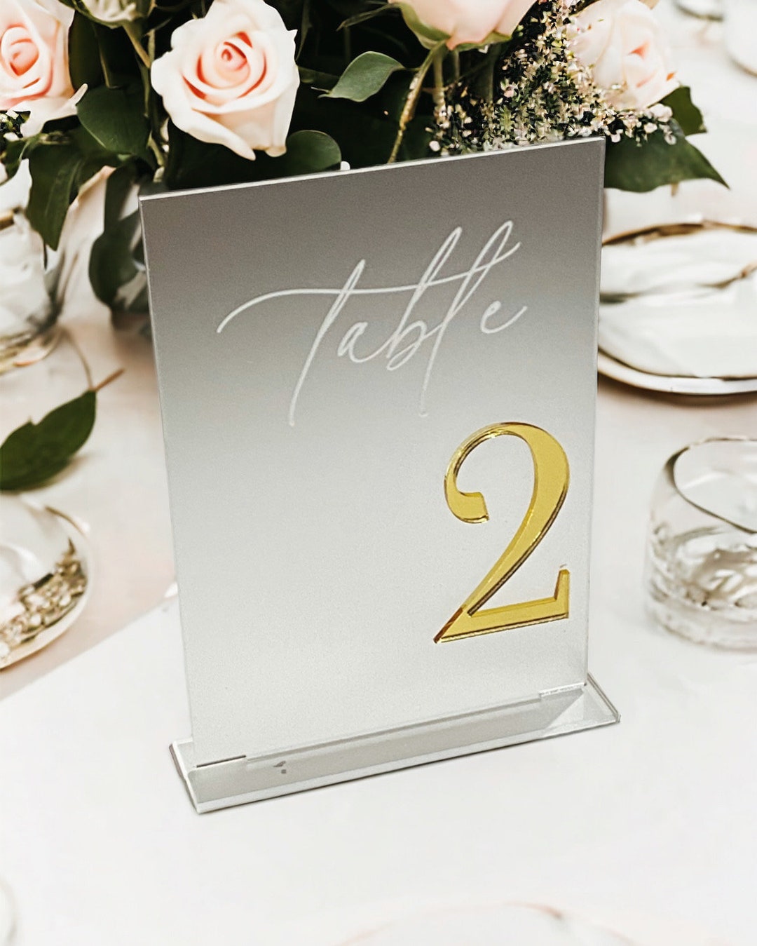 Modern 3D Table Numbers Acrylic With Gold Stand Wedding Reception Decor ...