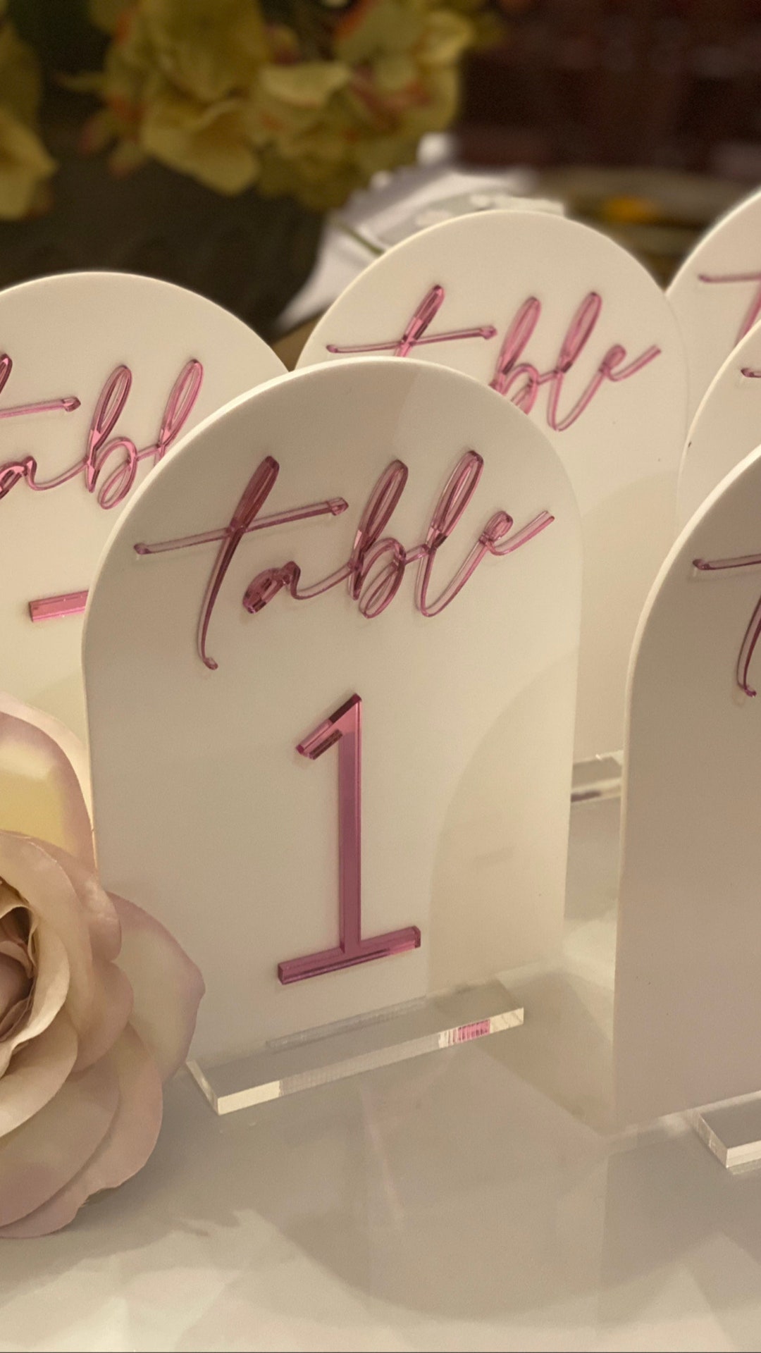 3D Table Numbers - Wedding Table Numbers - Frosted Acrylic Table ...
