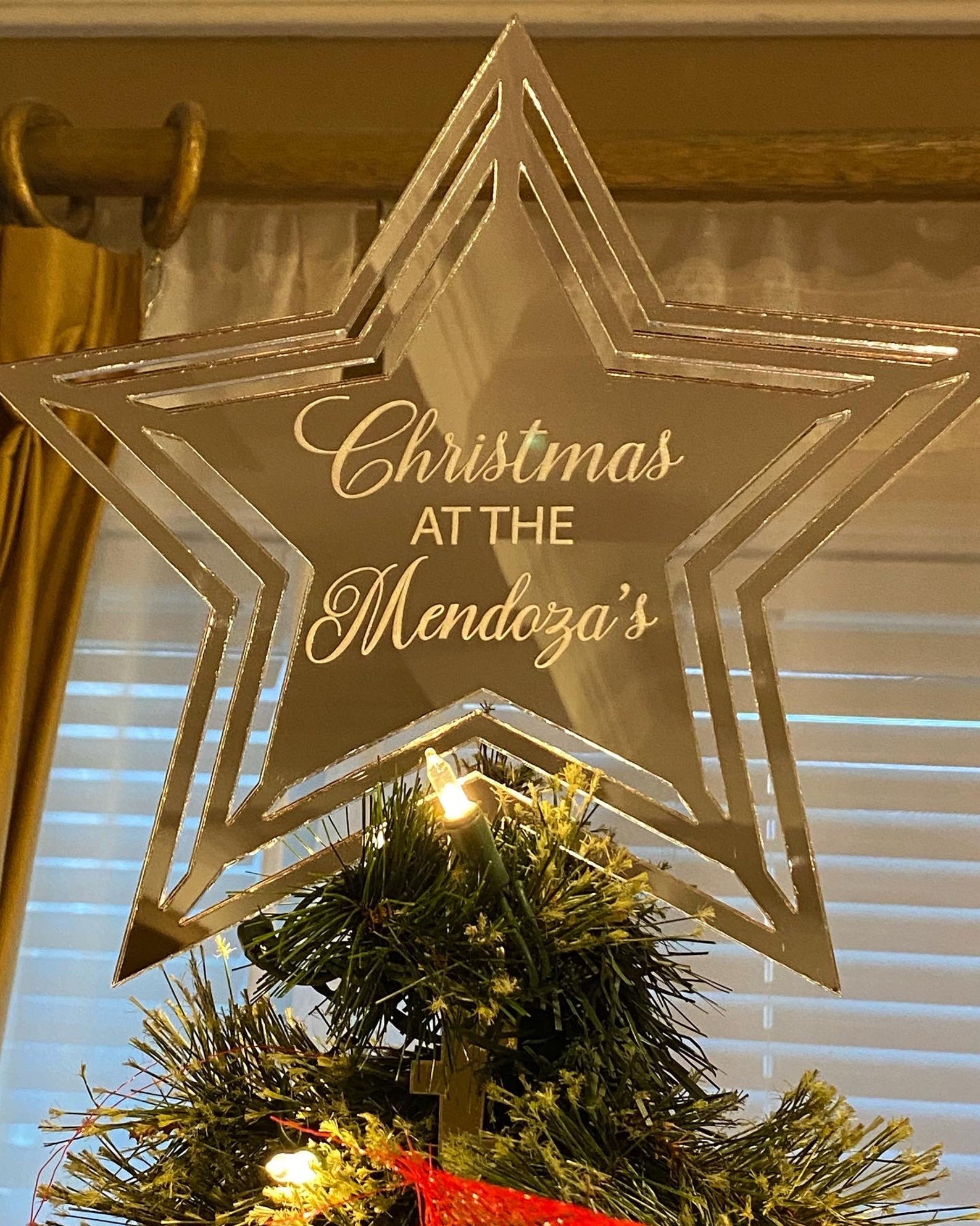 Personalized Christmas Tree Topper Acrylic Tree Topper - Etsy