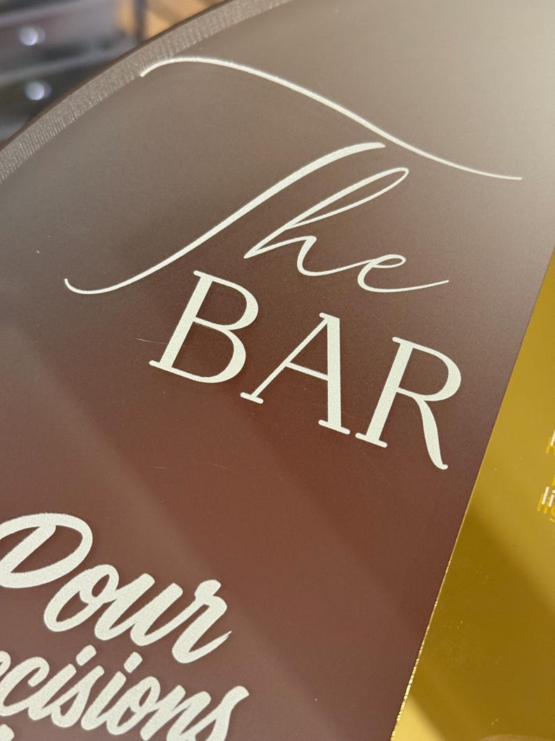 Modern Acrylic Bar Sign | His and Hers Signature Cocktails | Gold ...
