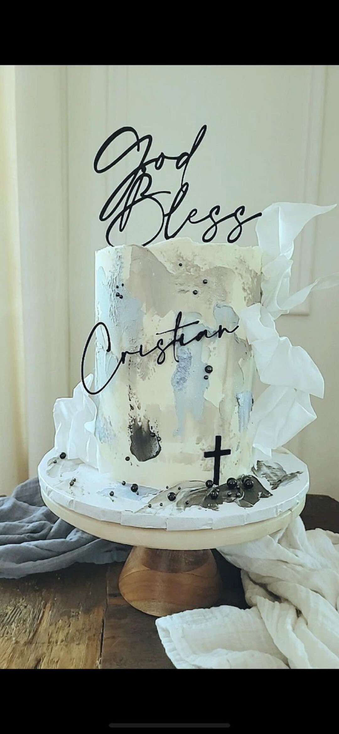 God Bless Signature Font Cake Topper - Etsy
