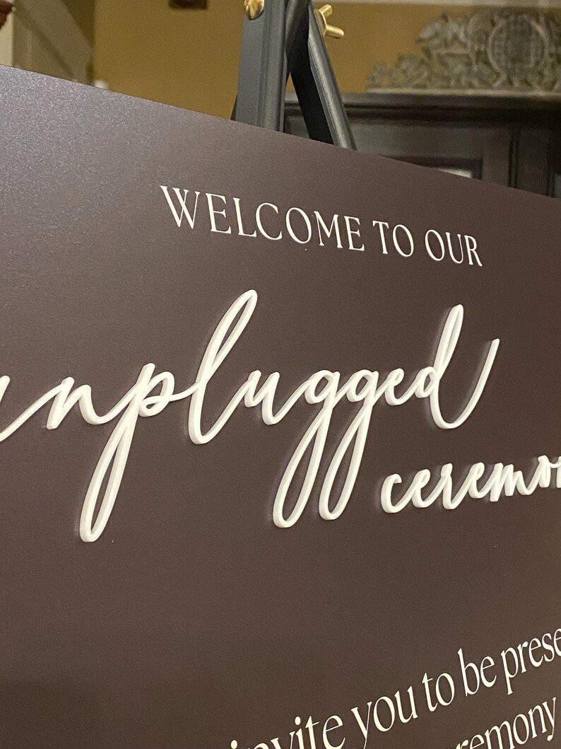 Unplugged Ceremony Sign – Custom Wedding Signage | Personalized Raised ...