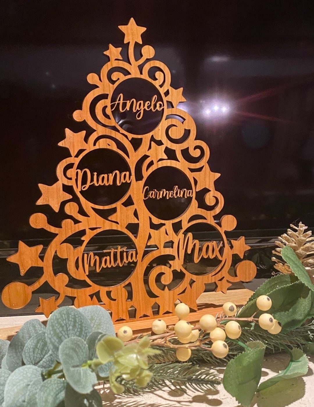 Personalized Christmas Family Tree Customized With Your Names Handmade ...