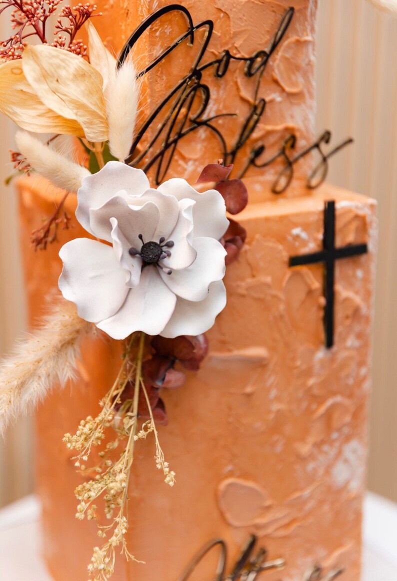 God Bless Signature Font Cake Topper - Etsy