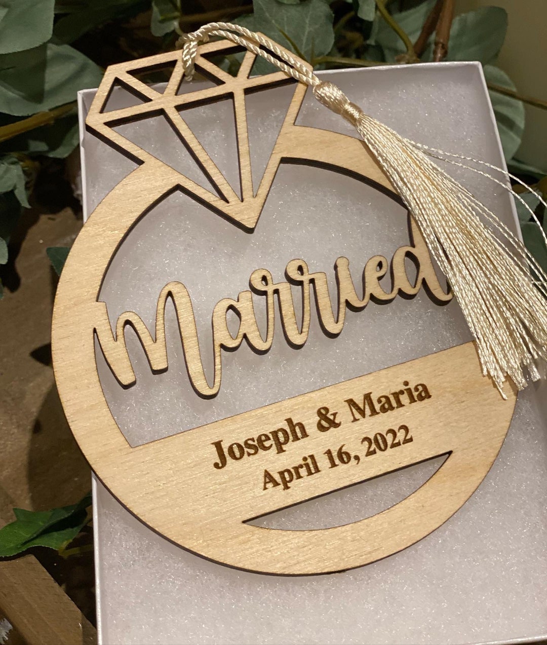 Just Married Wedding Ornament/gift Tag/ Couples Gift/just Married Gift ...