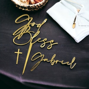 God Bless Signature Font Cake Topper - Etsy