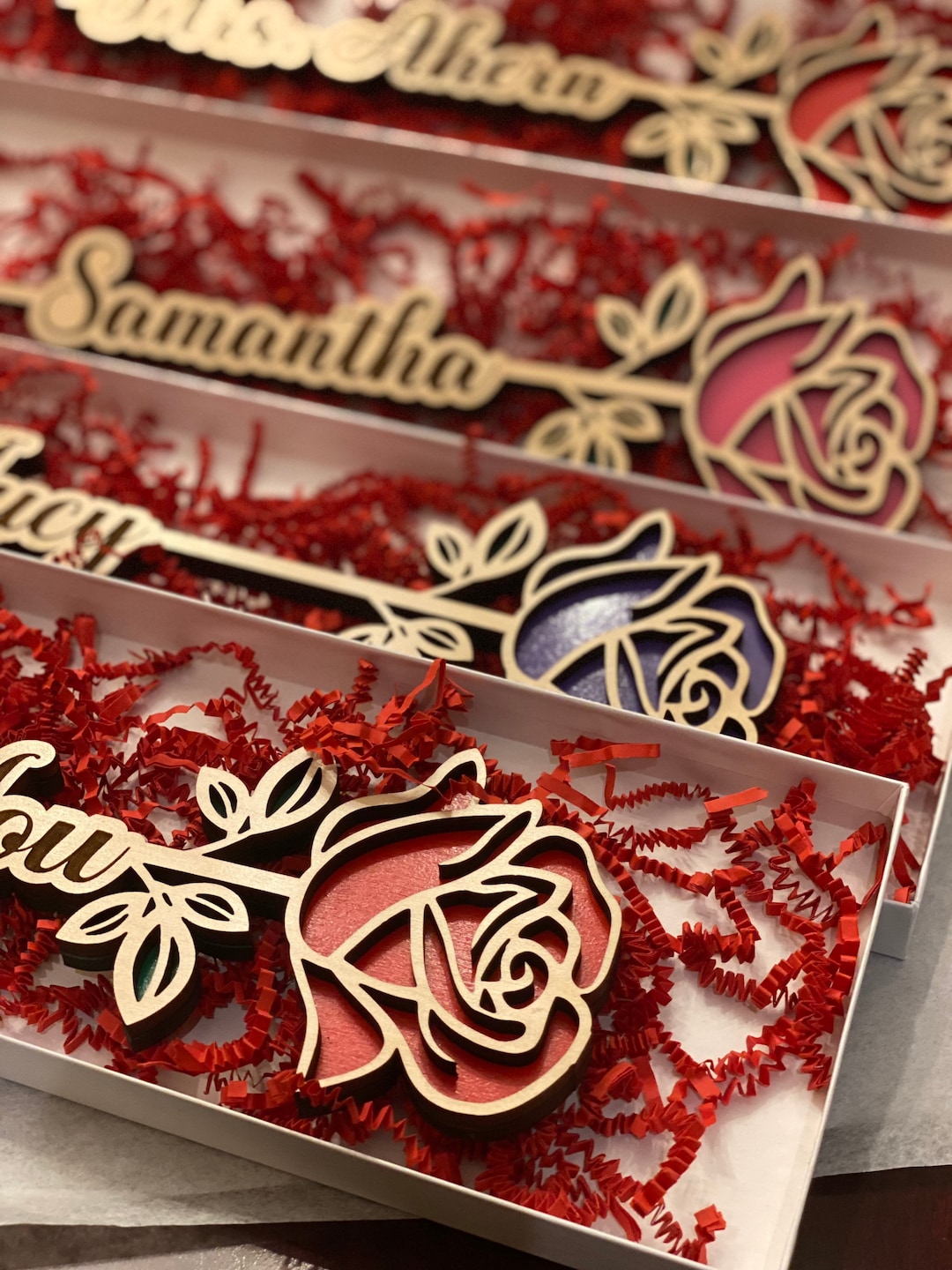 Personalized Wooden Rose Name/weddings/valentine's/gifts/bridal Shower ...