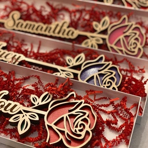 Personalized Wooden Rose Name/weddings/valentine's/gifts/bridal Shower ...