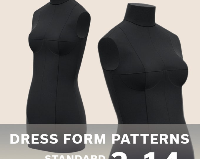 Instant PDF Download DIY Stuffed Dress Form Sewing Pattern in Standard ...