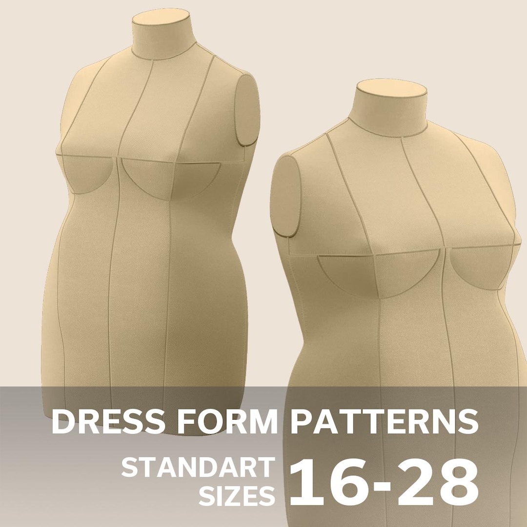 Instant PDF Download DIY Stuffed Dress Form Sewing Pattern in Standard ...