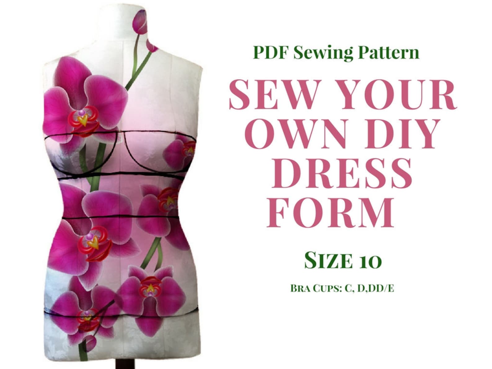 DIY Dress Form Sewing Pattern PDF Mannequin Size 10 bra - Etsy
