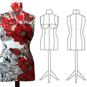 DIY Dress Form Sewing Pattern (PDF) - Mannequin Size 10 (bra Cups C, D ...