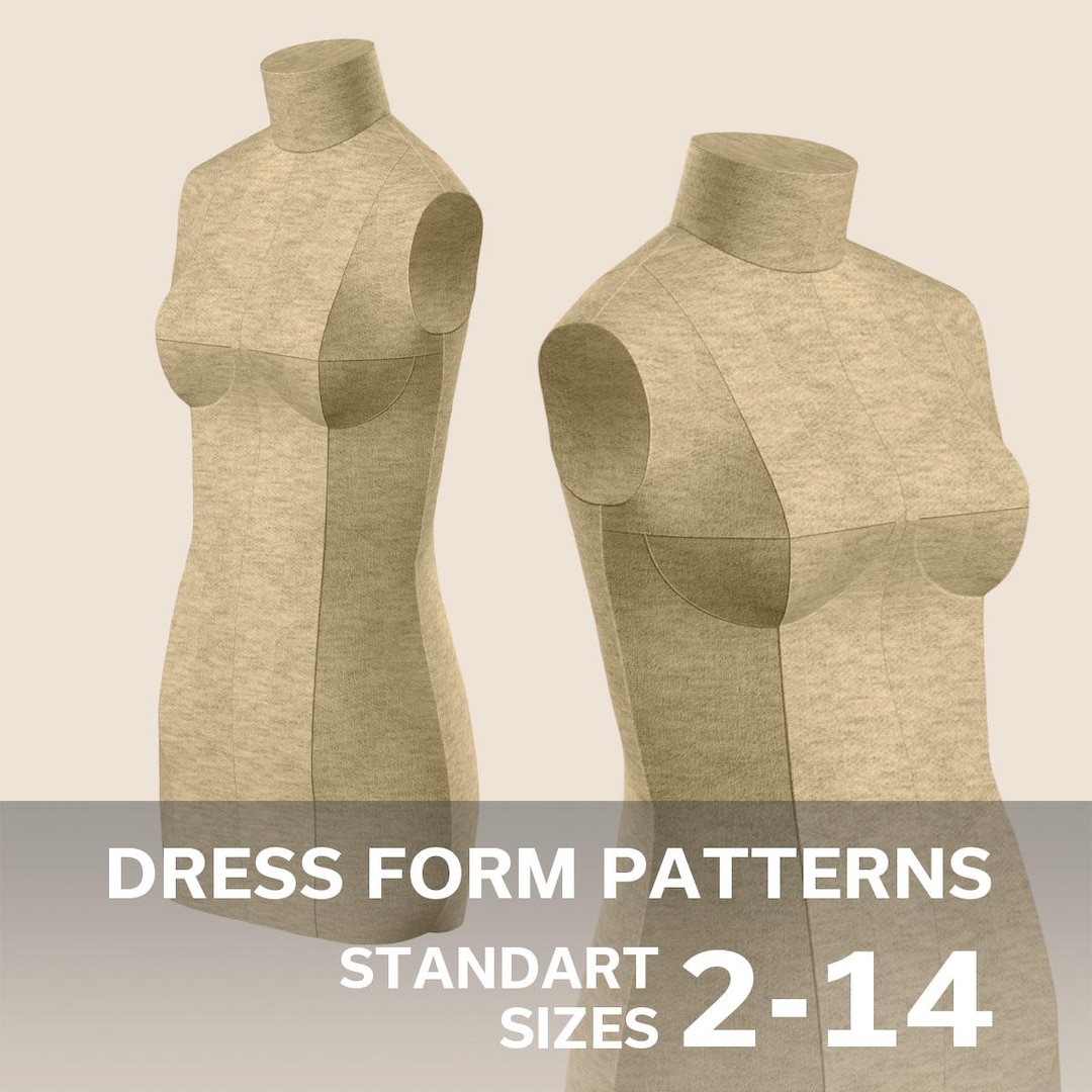 Instant PDF Download DIY Stuffed Dress Form Sewing Pattern in Standard ...