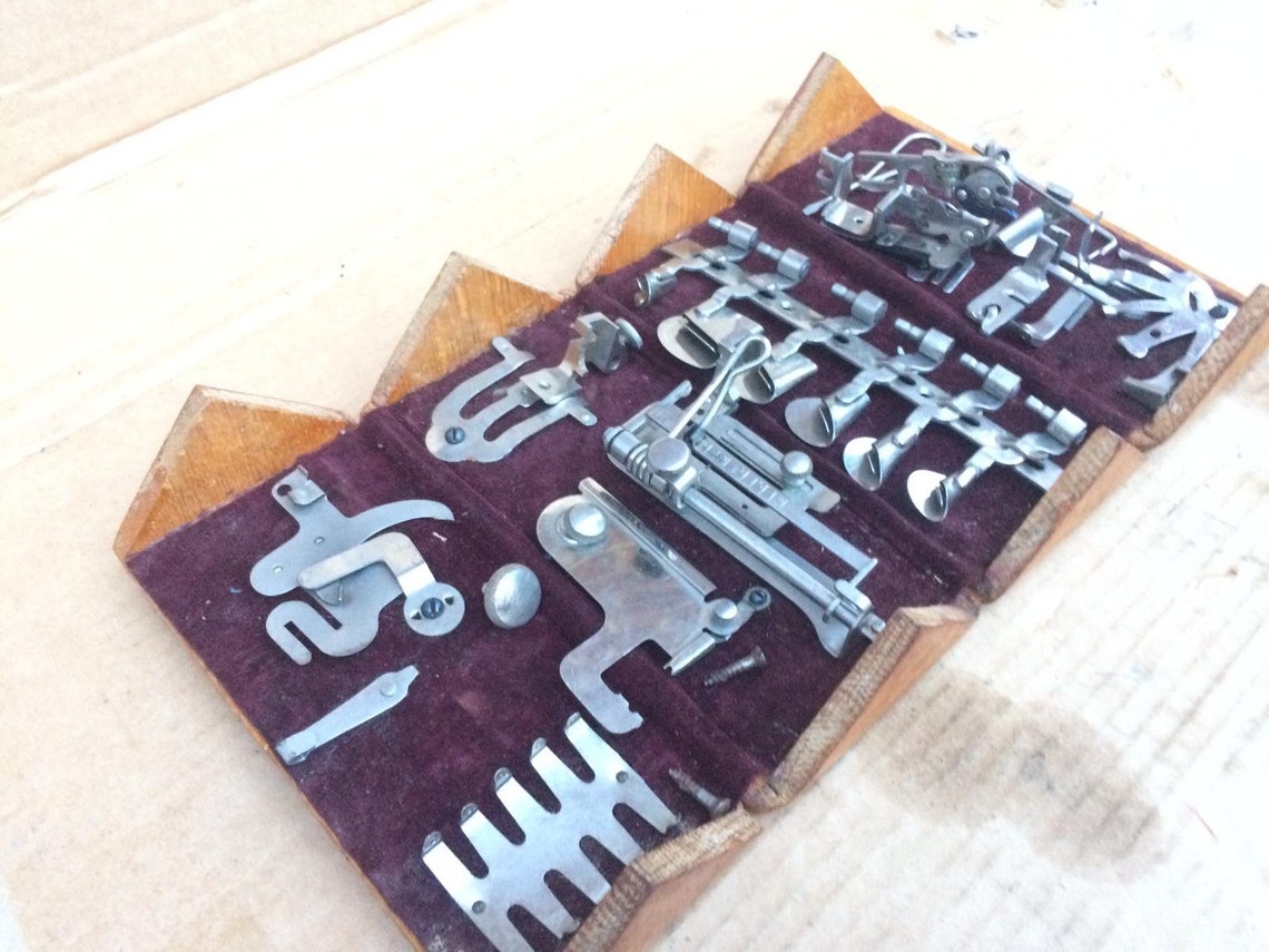 Rare Antique Singer Style Box/ Oak Puzzle Box With Attachments | Etsy UK