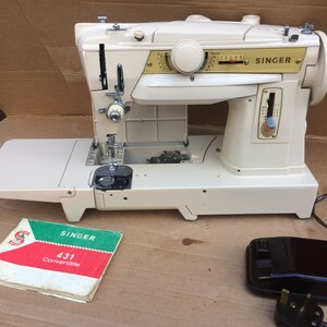 Singer 431G Slant o-matic Convertible Free Arm Freehand Embroidery ...