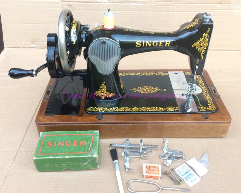 Singer 128 128K Antique Hand Crank Sewing Machine With Rococo - Etsy UK