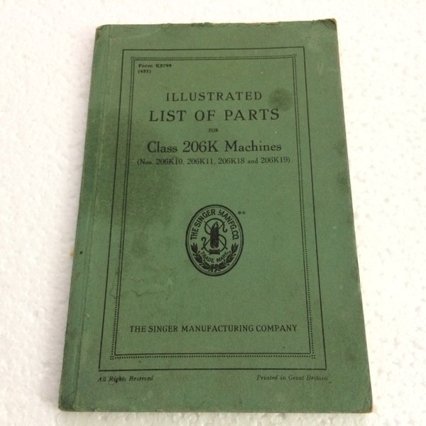 Singer Parts List - Etsy