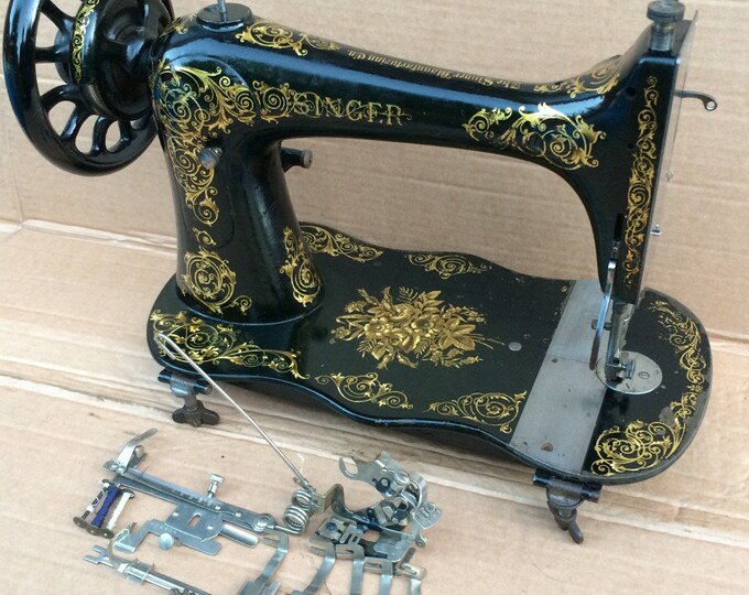 Antique Singer VS2 Fiddle Base Treadle Sewing Machine Head With Scrolls ...
