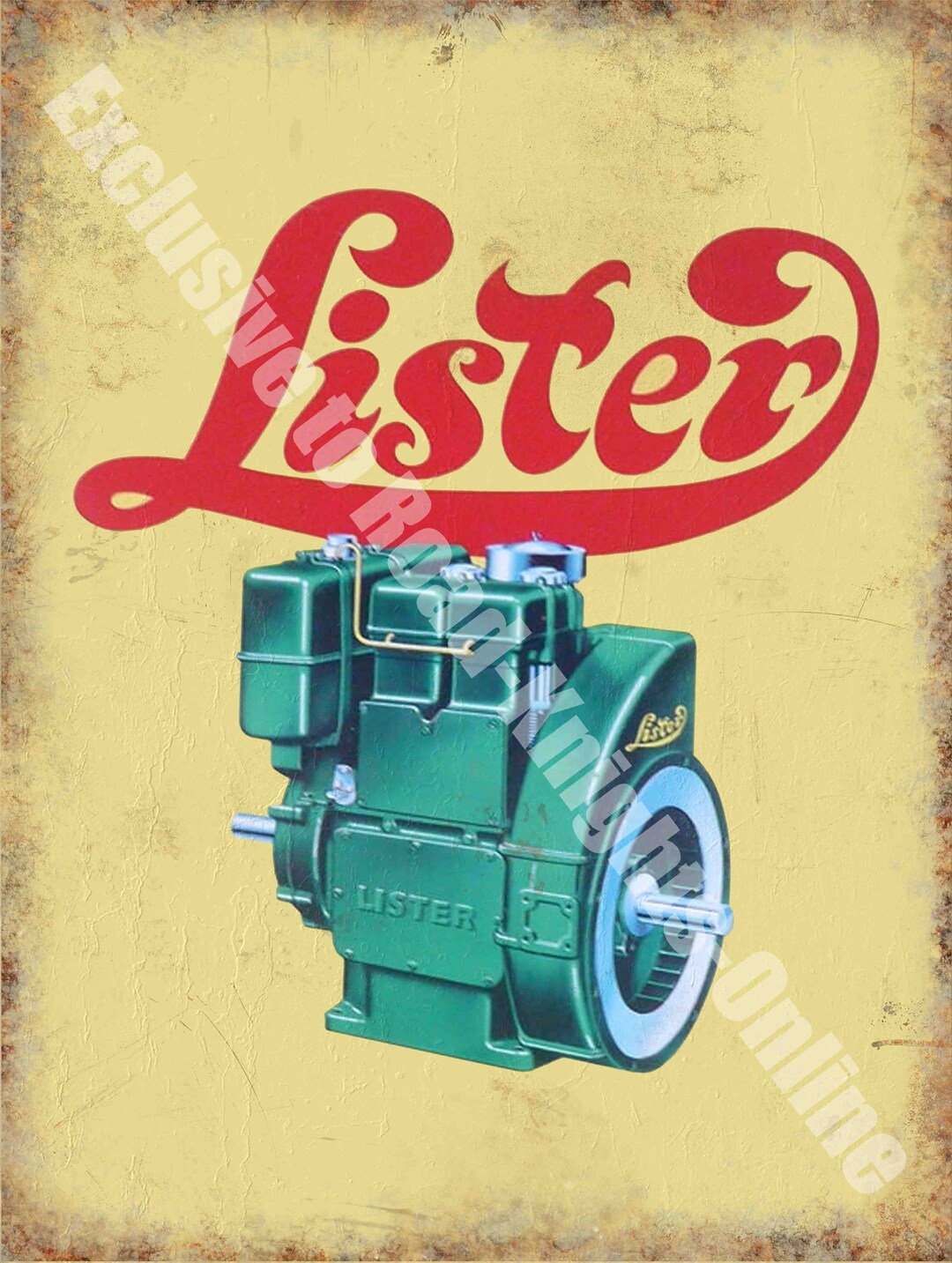 Lister Engine Vintage Agricultural Machinery Petrol Oil, Metal/steel ...