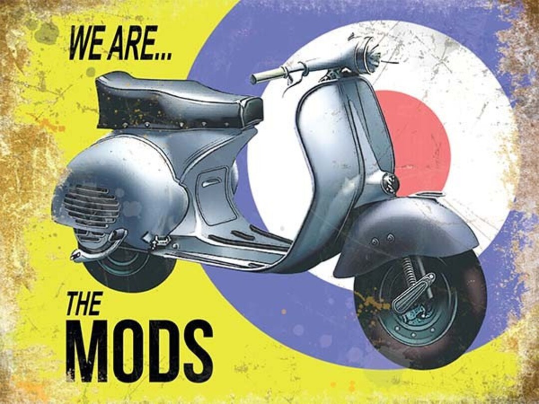 Vespa We Are the Mods Scooter Target Background Metal/steel Wall Sign ...