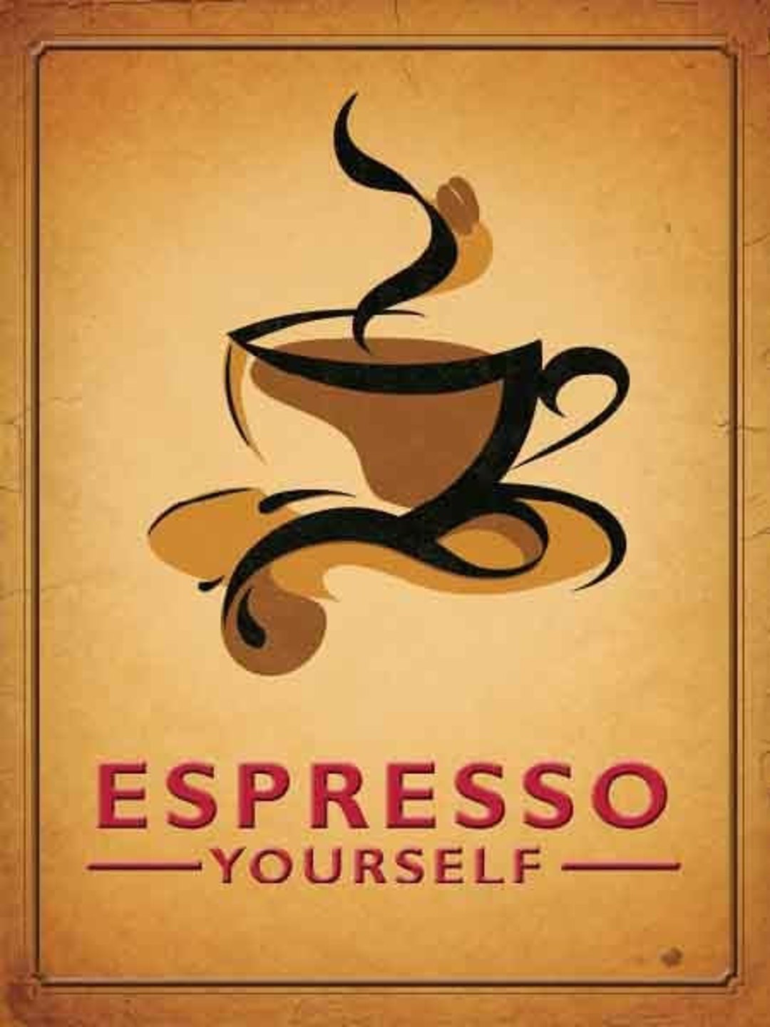 Espresso Yourself Coffee Mug Cup Hot Coffee Fridge Magnet / Metal/steel ...