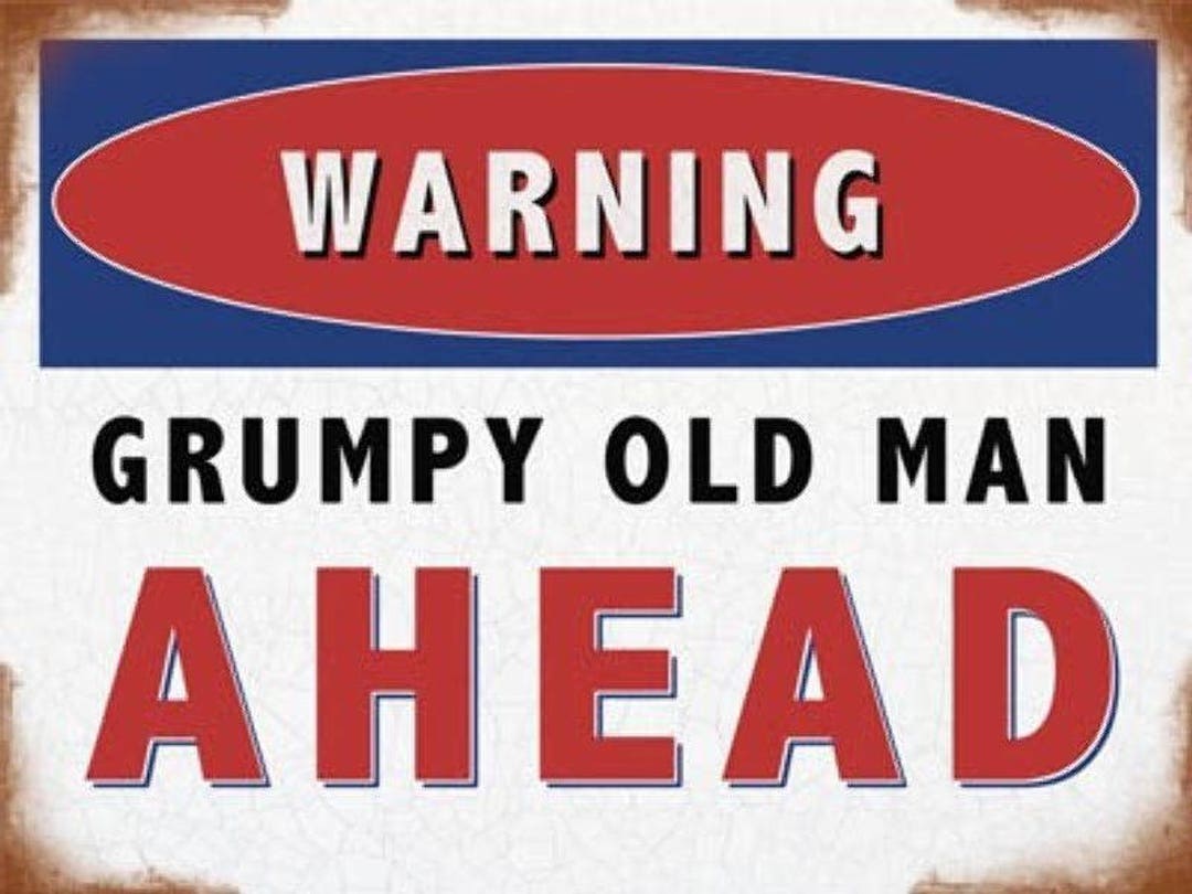 Warning Grumpy Old Man Ahead Funny Gift Dad Granddad - Etsy