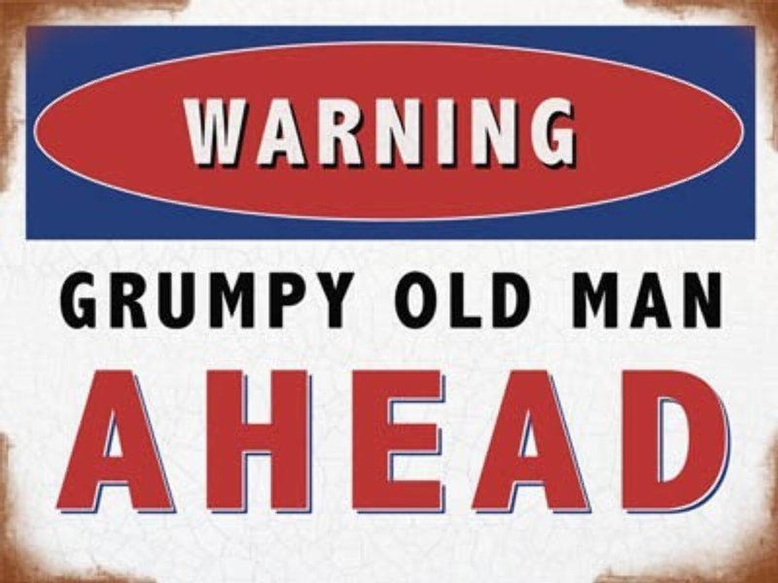 Warning Grumpy Old Man Ahead Funny Gift Dad Granddad Small | Etsy