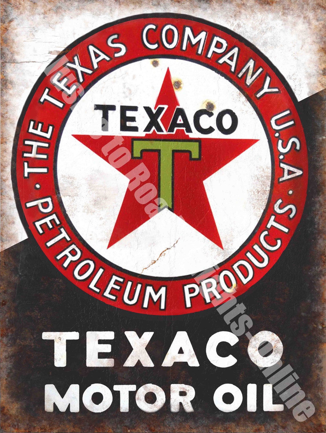 Texaco Motor Oil Texas Petrol Vintage Garage Advert Small | Etsy