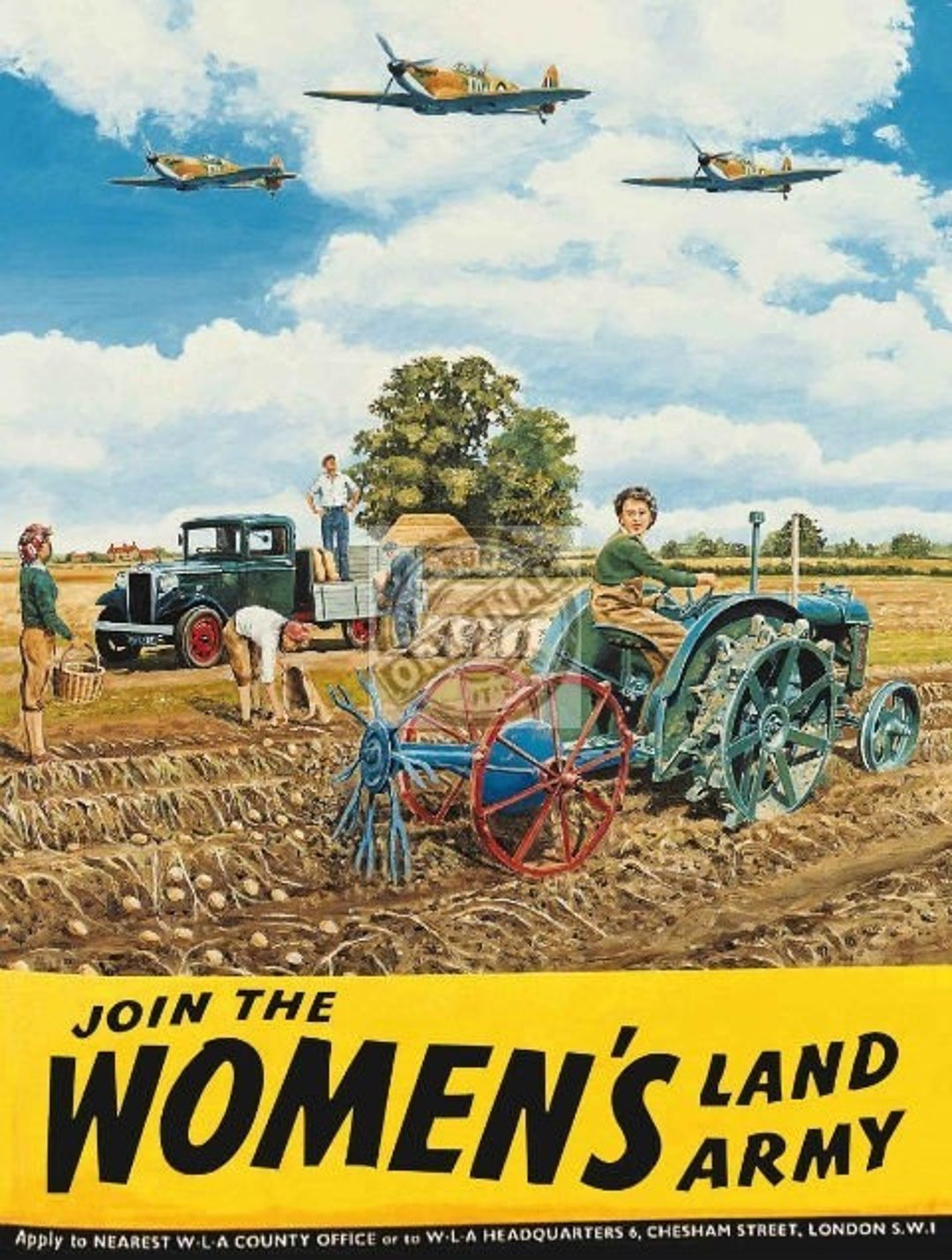 Join the Woman's Land Army. WW2 Women Help Farm Metal/steel Wall Sign ...