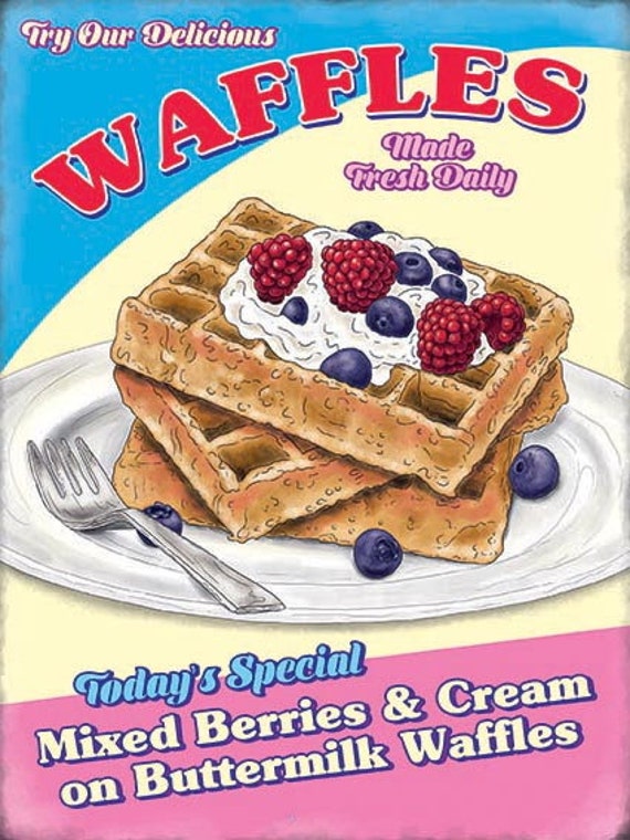 Delicious Waffles Made Fresh Daily Berries & Cream Large | Etsy