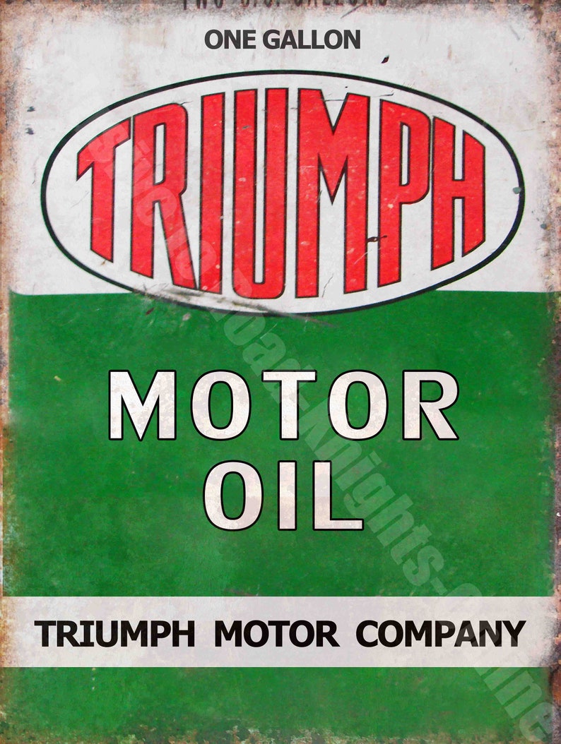 Triumph Motor Oil Can Vintage Old Garage Metal/steel Wall Sign - Etsy UK