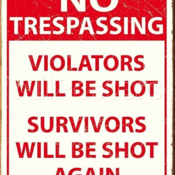 No Trespassing Sign - Etsy UK