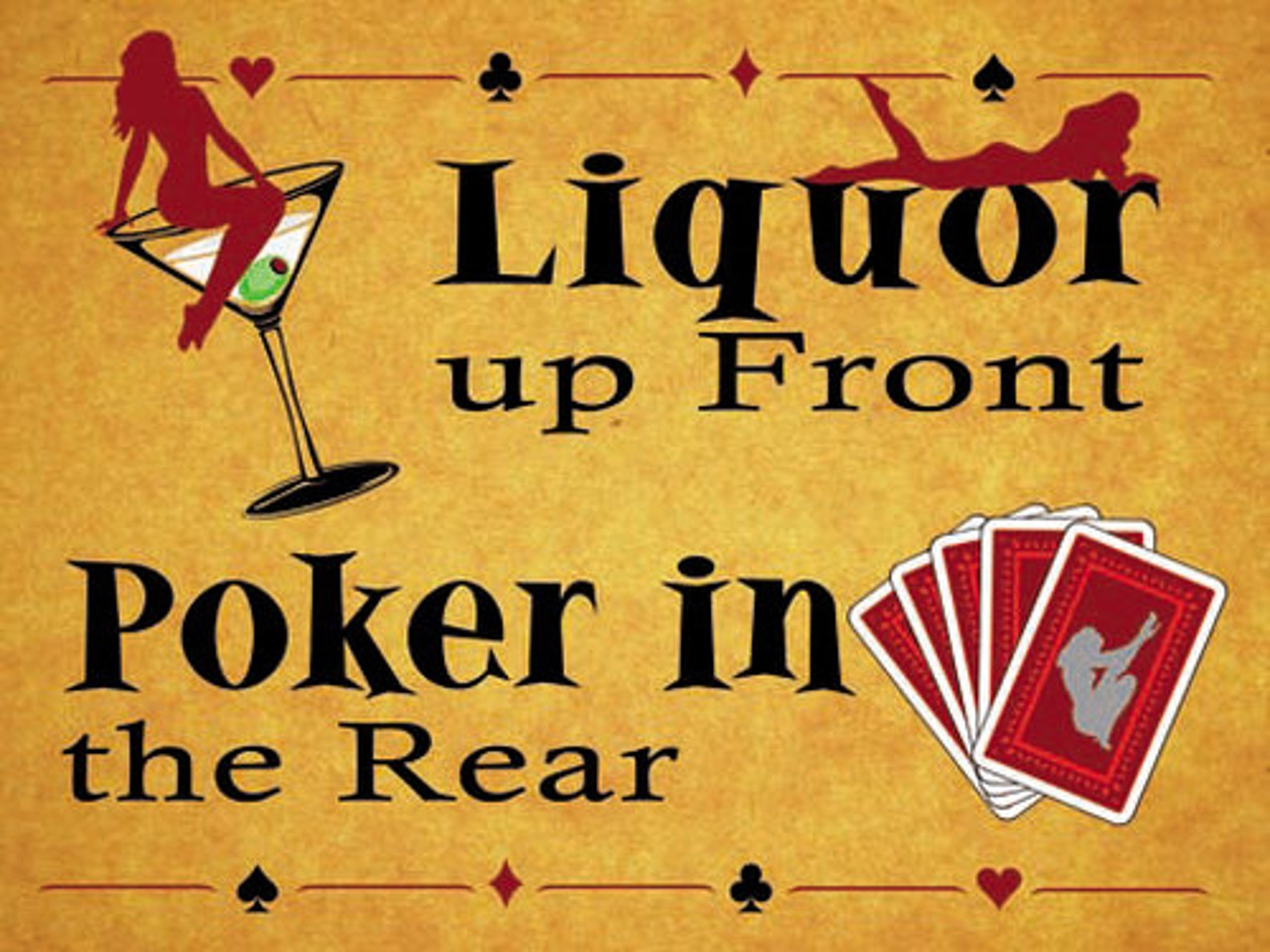 Liquor up Front Poker in the Rear. Funny Man Cave Small - Etsy