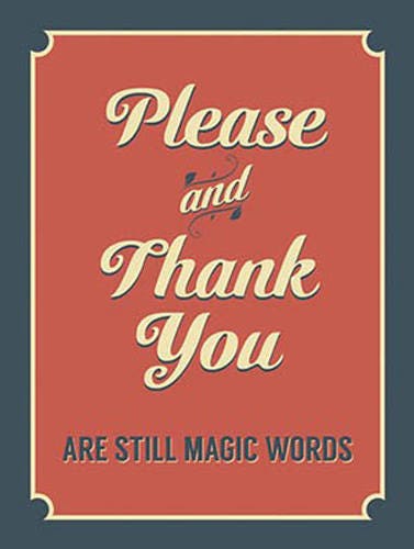 Please and Thank You, Manners Food Home Cafe Pub Etiquette, Metal/steel ...