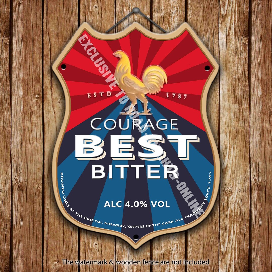 Courage Best Bitter Beer Advertising Old Pub Pump Badge Shield Metal ...