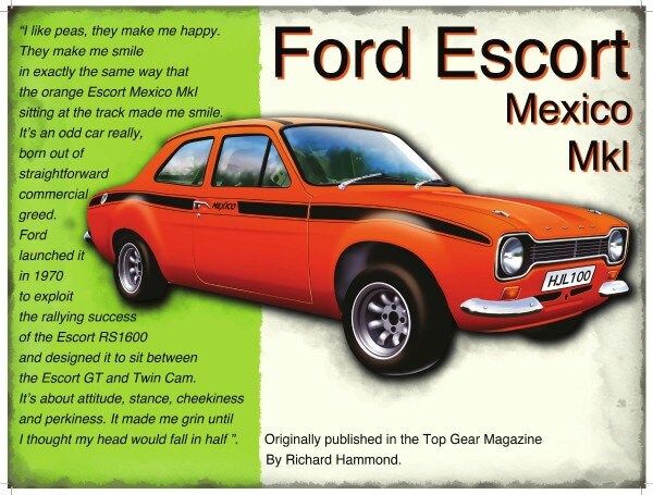 Wall Hangings Retro Tin Signs MK1 Ford Escort Mexico Vintage Metal ...