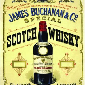 James Buchanan, Scotch Whisky, Pub, Bar & Restaurant, Metal/steel Wall ...